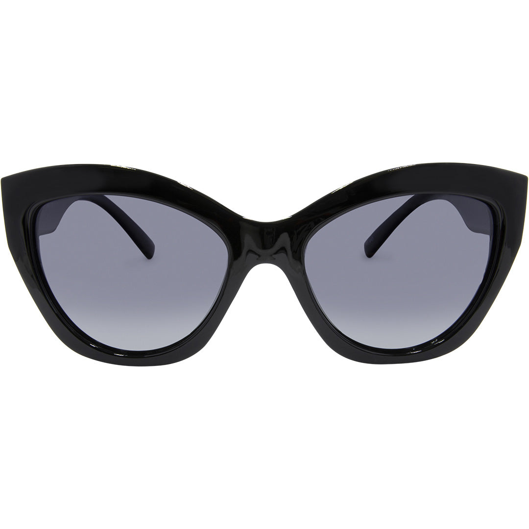 Chloe Polarised Oversized Cat Eyes Sunglasses (Women) - Black Smoke ...