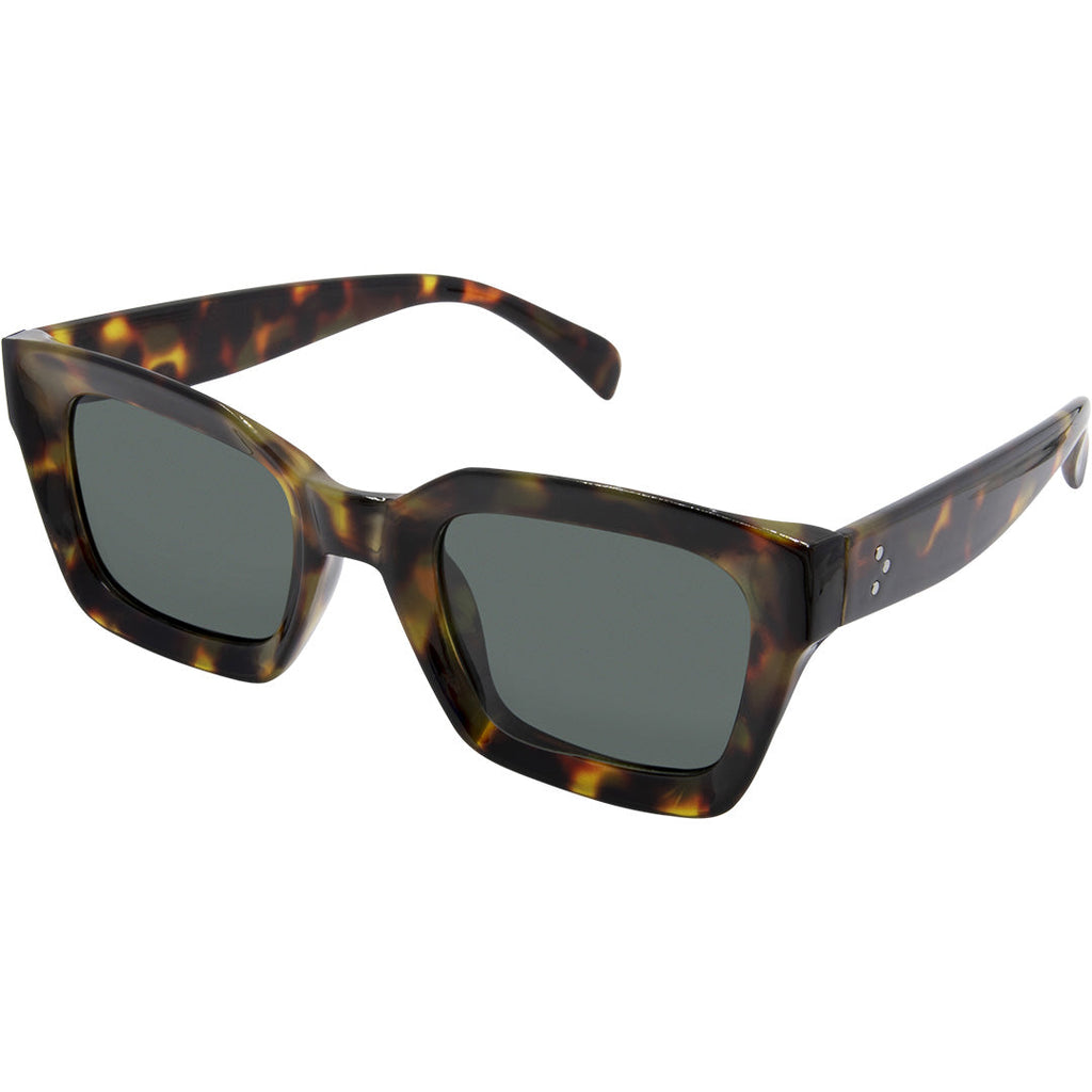 Jagger Polarised Retro Square Sunglasses (Unisex) - Tort G15 – Black Ice