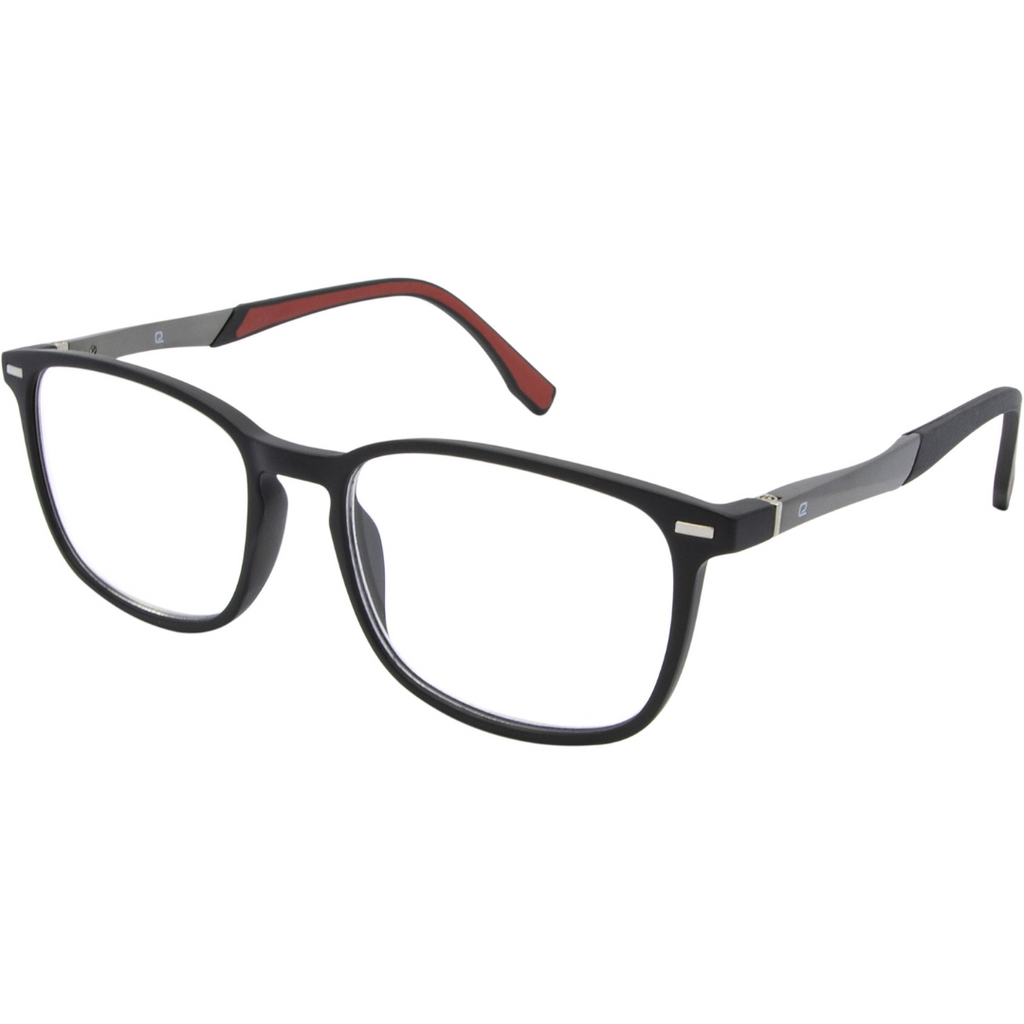LPM 4151 Black Red Rectangular Men's Reading Glasses | Black Ice ...
