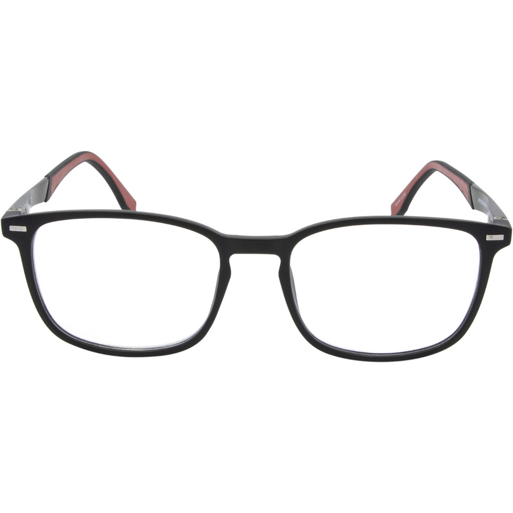 LPM 4151 Black Red Rectangular Men's Reading Glasses | Black Ice ...