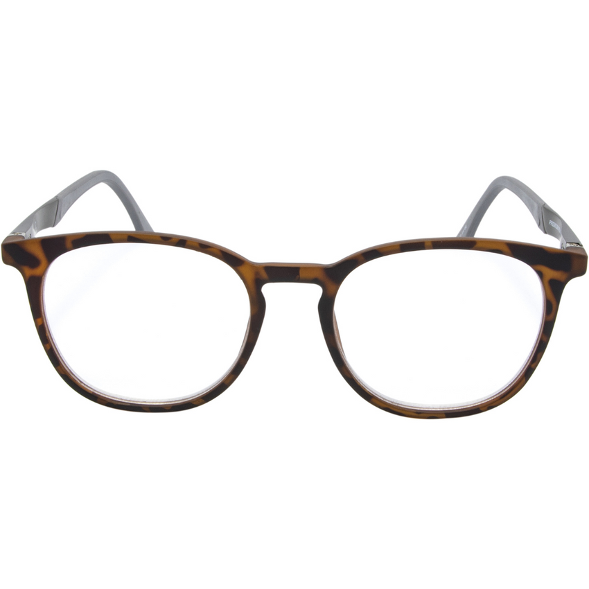LPM 4152 Round Tortoise Shell Grey Reading Glasses – Black Ice