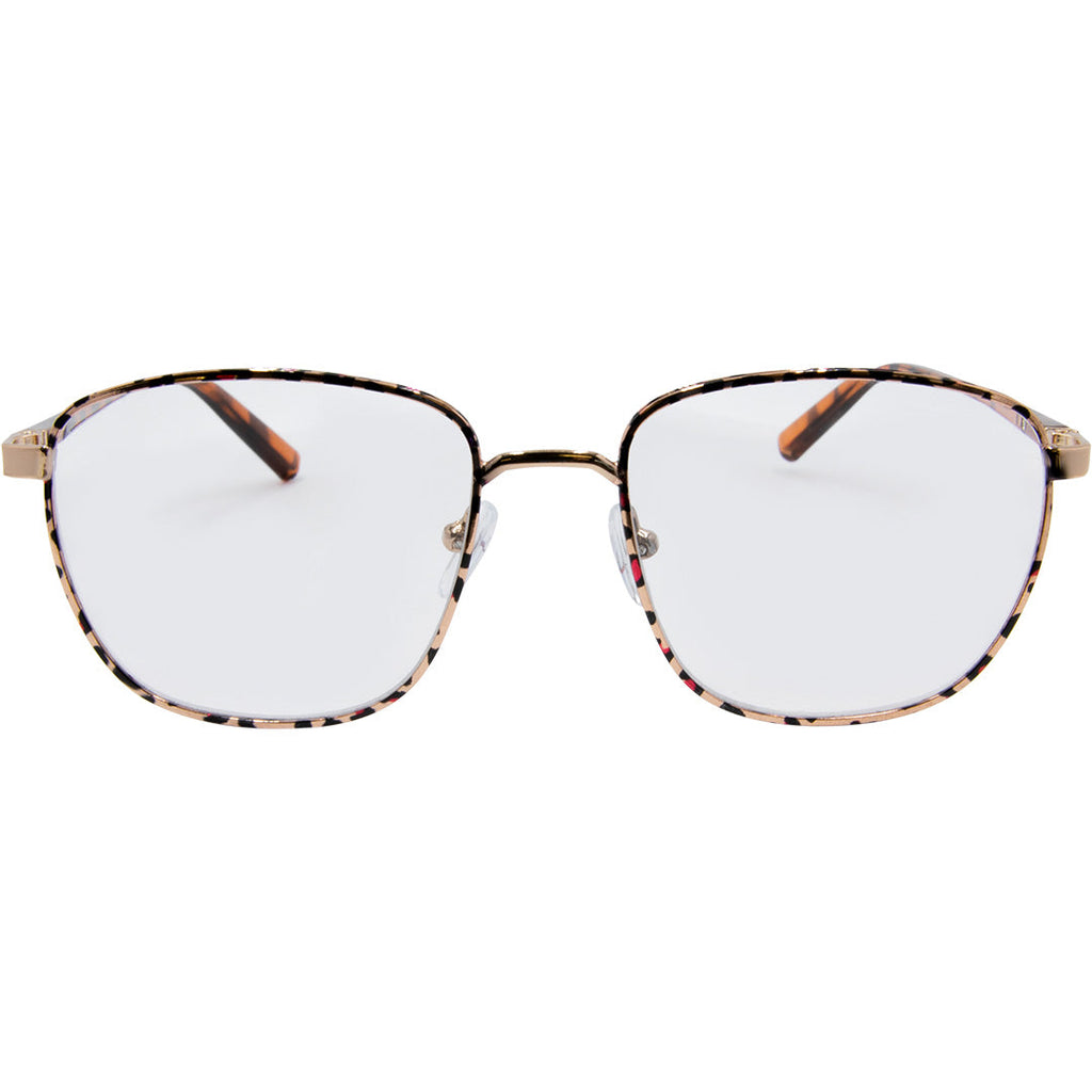 Metal 4138 Square Reading Glasses - Gold Tortoise Shell – Black Ice