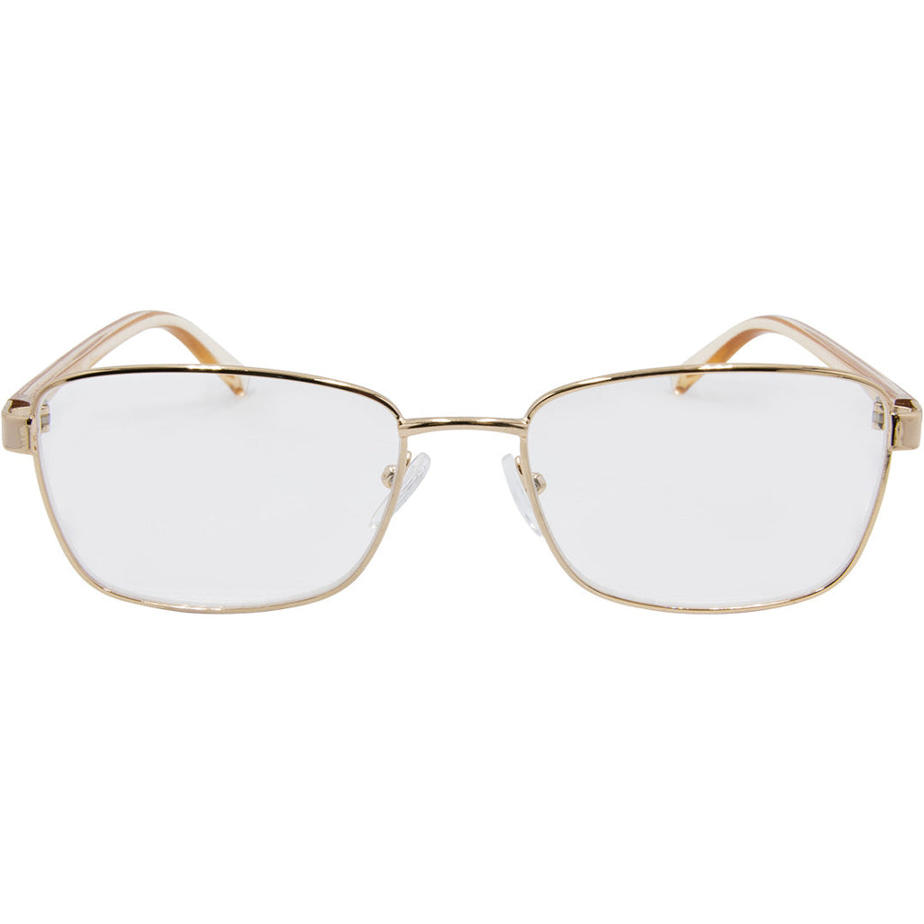 Metal LM 4140 Rectangle Unisex Reading Glasses - Gold – Black Ice