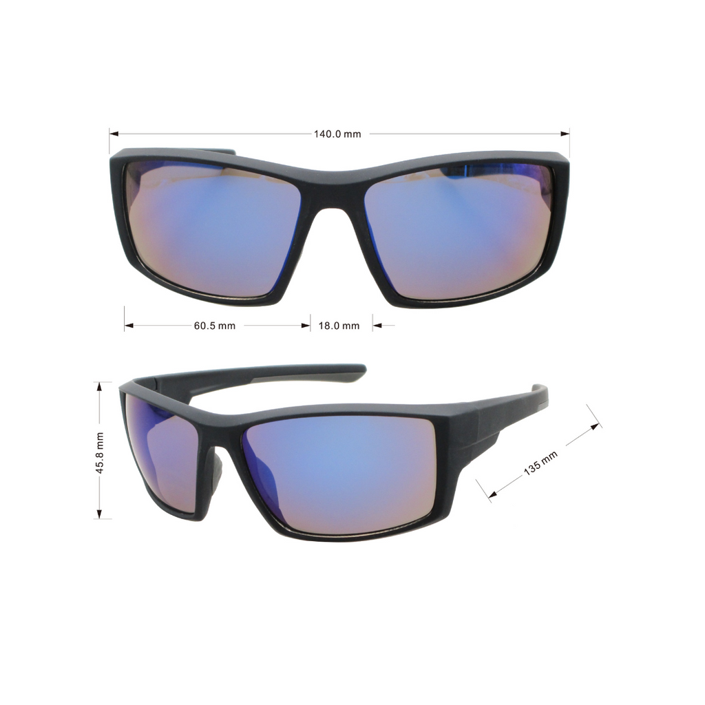 Steve Rectangular Sunglasses (Men) - Black Blue – Black Ice